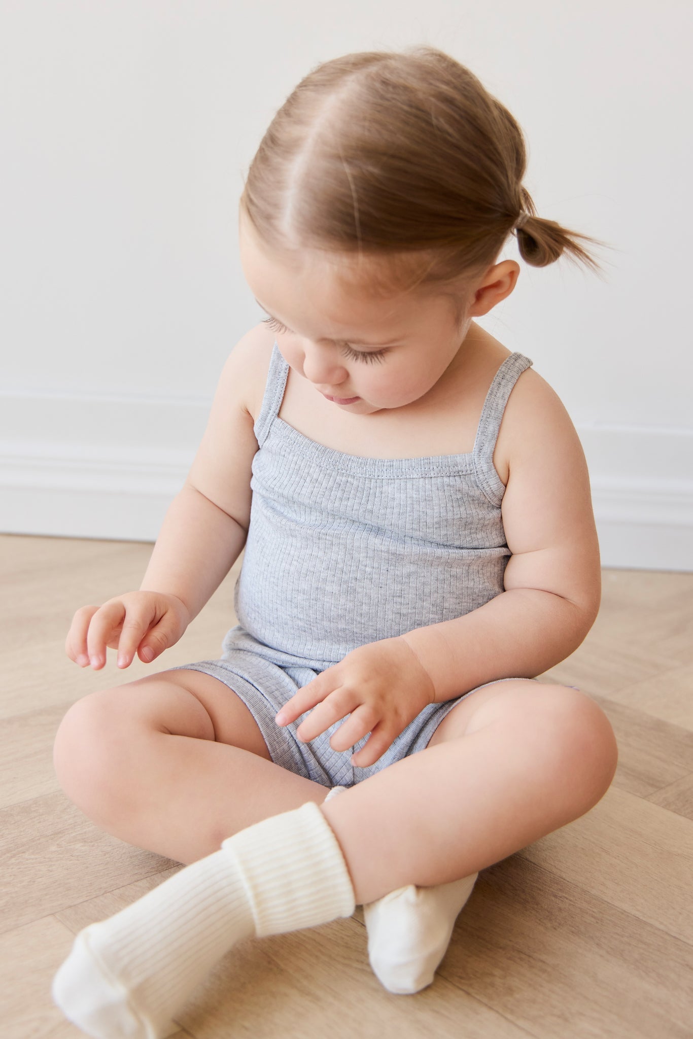 Organic Cotton Modal Singlet - Light Grey Marle – Jamie Kay AU