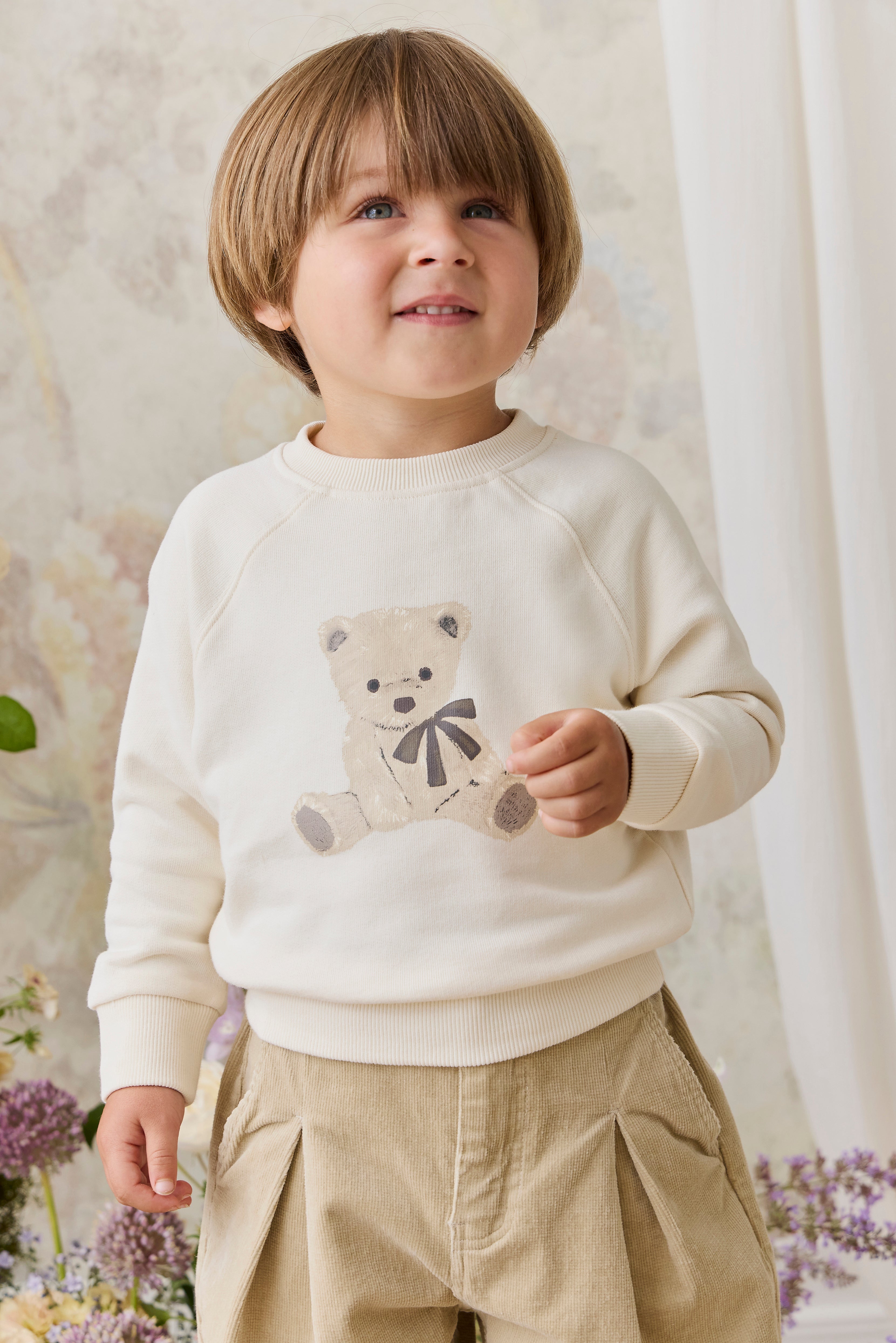 Organic Cotton Hayes Sweatshirt - Theo Teddy Cloud – Jamie Kay AU