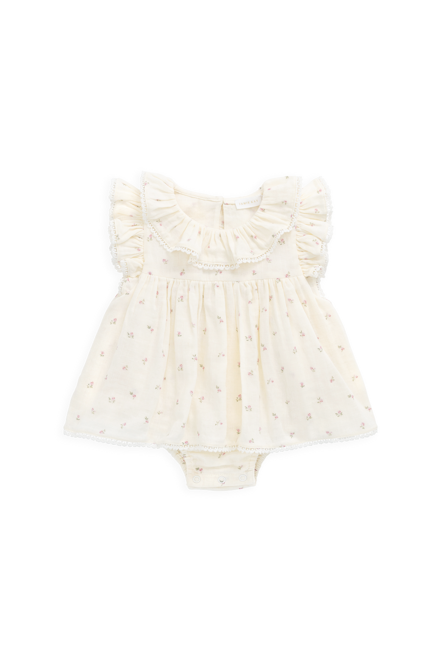 Organic Cotton Muslin Frannie Playsuit - Willow Rose – Jamie Kay AU