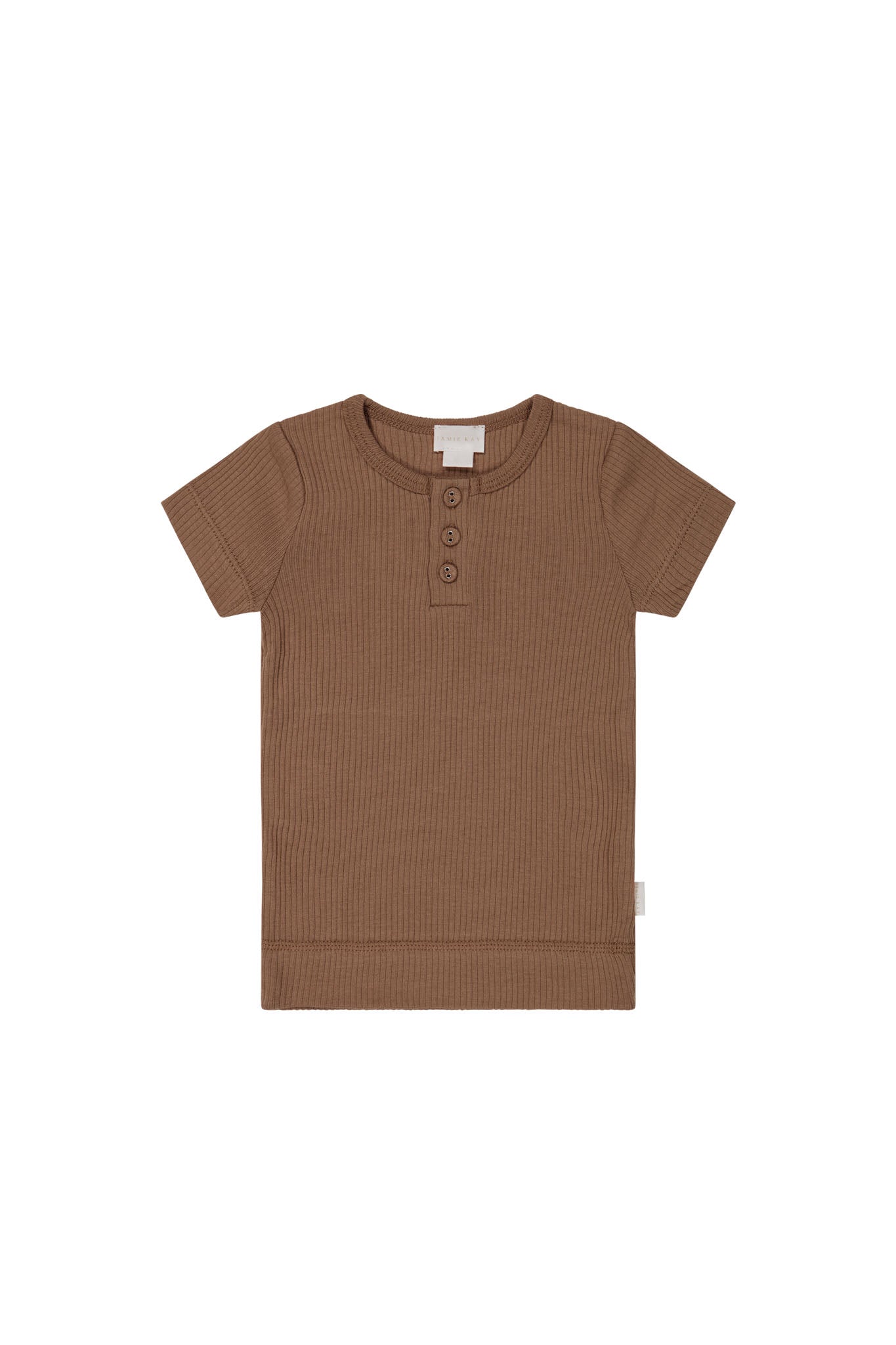 Organic Cotton Modal Henley Tee - Hojicha – Jamie Kay AU