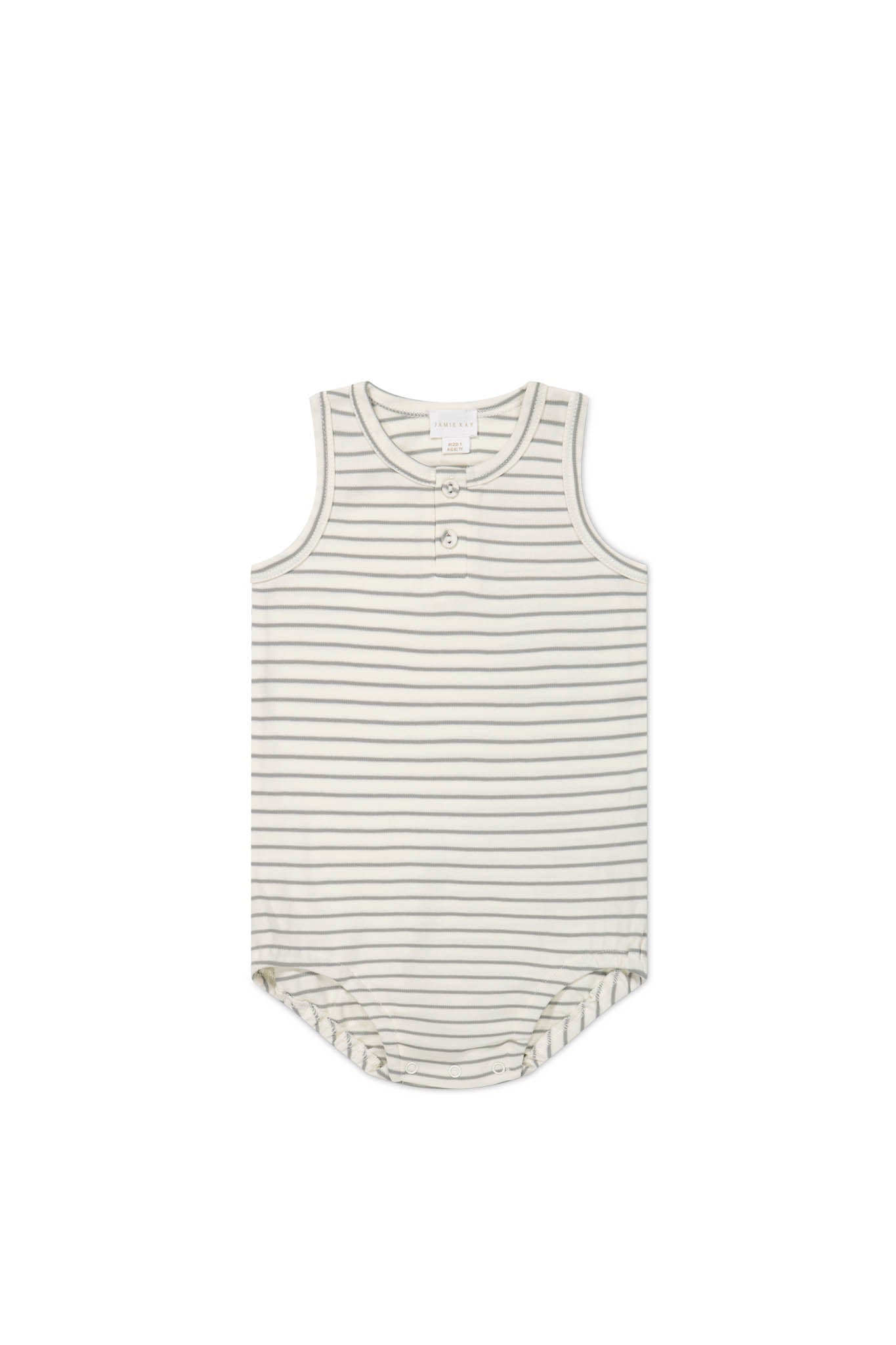 Pima Cotton Noah Playsuit - Milford Sound/Cloud Stripe – Jamie Kay AU
